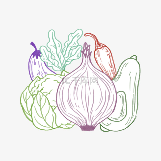手绘风素描蔬菜海报素材图片免费下载 千库网
