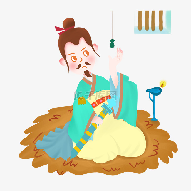 历史成语典故卧薪尝胆之Q版越王勾践素材图片免费下载 千库网