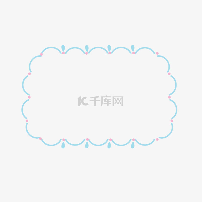 蓝色白云云朵形状边框素材图片免费下载 千库网