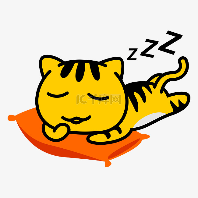 熟睡的小黄猫装饰矢量透明png素材图片免费下载 千库网