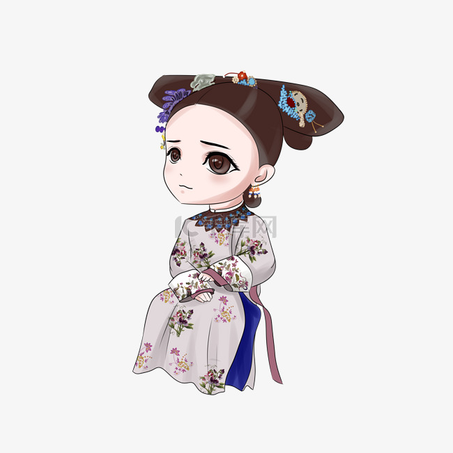 手绘如懿传人物贵妃插画素材图片免费下载 千库网