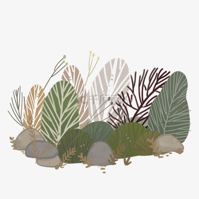 森林树林手绘插画素材图片免费下载 千库网