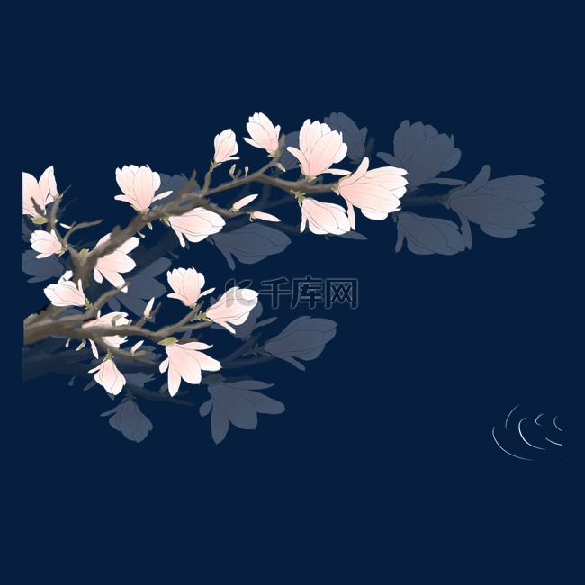 手绘纯白花朵装饰素材图片免费下载 千库网