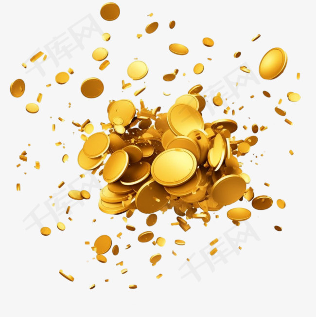 逼真的金币爆炸矢量图素材图片免费下载 千库网