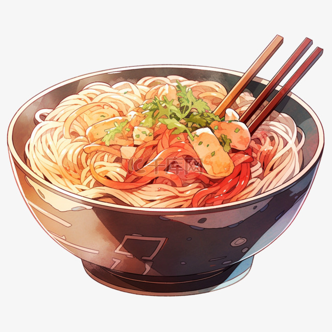 面条手绘元素美食素材图片免费下载 千库网