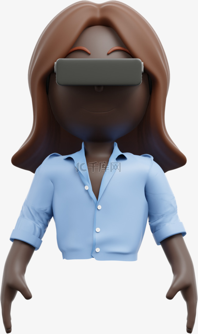 站立形象3D黑人女性直立姿势素材图片免费下载 千库网