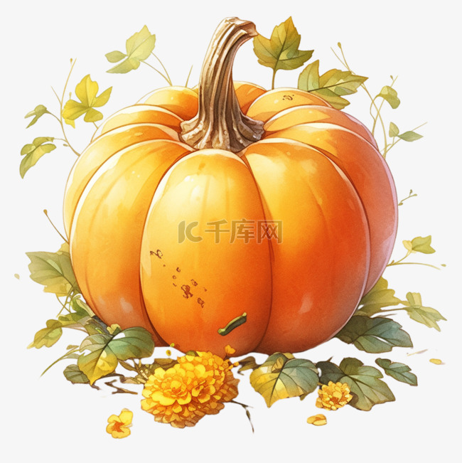 南瓜手绘食物插画AI元素立体免扣图案素材图片免费下载 千库网