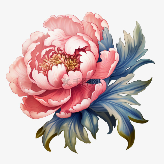 卡通牡丹花国庆节美丽节日装饰生动素材图片免费下载 千库网