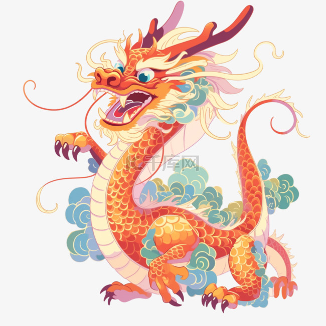 龙年中国龙神龙吉祥龙手绘卡通35素材图片免费下载 千库网