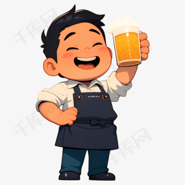 夏天啤酒节喝啤酒的扁平人物免抠素材图片免费下载 千库网