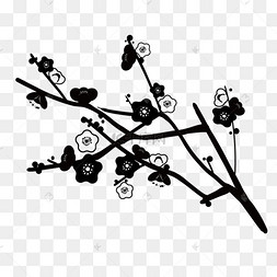 梅花黑白线条图片 梅花黑白线条图片素材免费下载 千库网