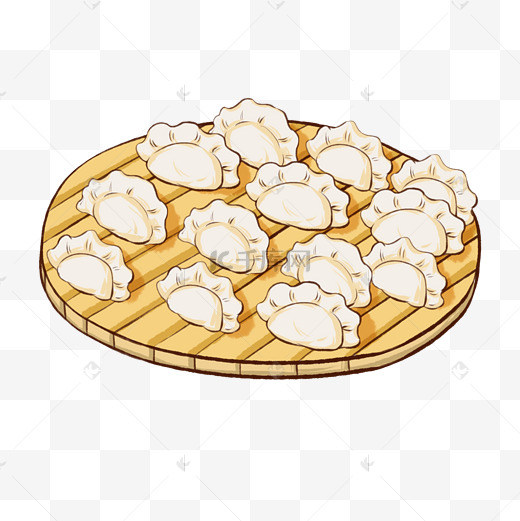 卡通手绘新年包饺子图片 卡通手绘新年包饺子图片素材免费下载 千库网