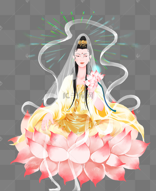 观音菩萨莲花图片 观音菩萨莲花图片素材免费下载 千库网