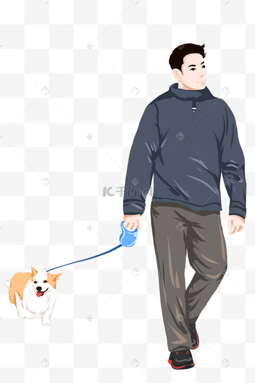 男人牵狗图片 男人牵狗图片素材免费下载 千库网