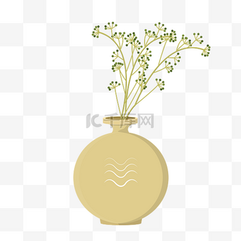 素雅手绘花瓶设计素材 素雅手绘花瓶模板设计 海报图片下载 千库网