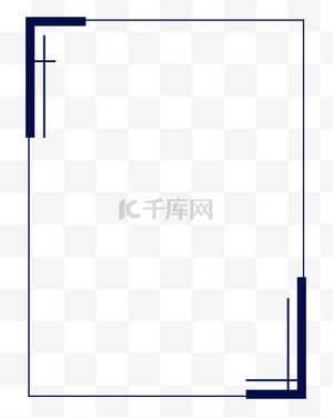 简约深蓝色四边形边框素材图片免费下载 千库网