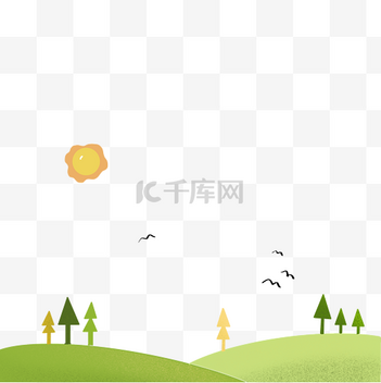 卡通草原蓝天图图片 卡通草原蓝天图素材 卡通草原蓝天图图片大全 千库网