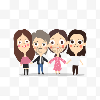 女性手拉手卡通图片 女性手拉手卡通素材 女性手拉手卡通图片大全 千库网