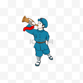 手绘军人吹号图片 手绘军人吹号素材 手绘军人吹号图片大全 千库网