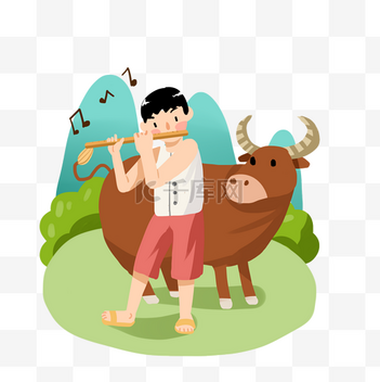 王二放牛图片 王二放牛素材 王二放牛图片大全 千库网