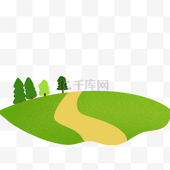 田间的小路手绘设计素材 田间的小路手绘模板设计 海报图片下载 千库网