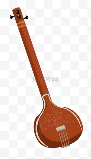 手绘木制三弦插画素材图片免费下载 千库网