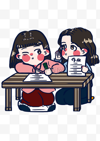 和同桌讲悄悄话图片 和同桌讲悄悄话素材 和同桌讲悄悄话图片大全 千库网