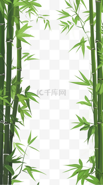 竹子装饰边框设计素材 竹子装饰边框模板设计 海报图片下载 千库网