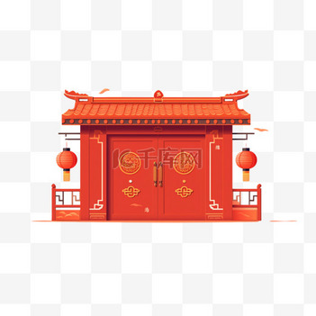 门楼设计素材 门楼模板设计 海报PNG图片下载 千库网