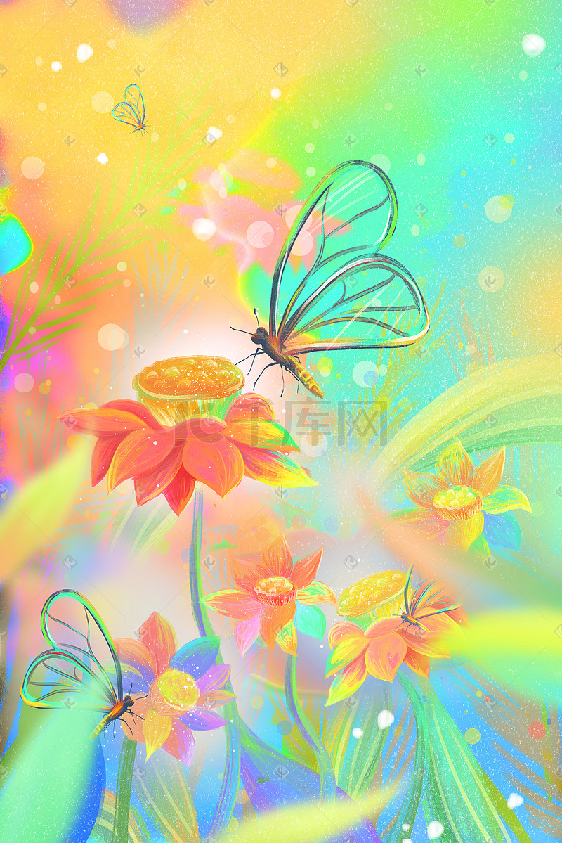 颜色背景插画 颜色背景配图 千库网