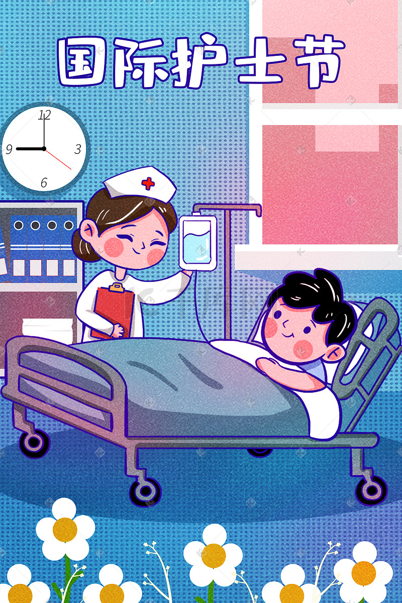 护士节卡通插画 护士节卡通配图 千库网