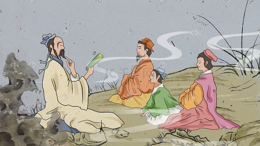 孔子插画图片 孔子插画设计素材免费下载 千库网