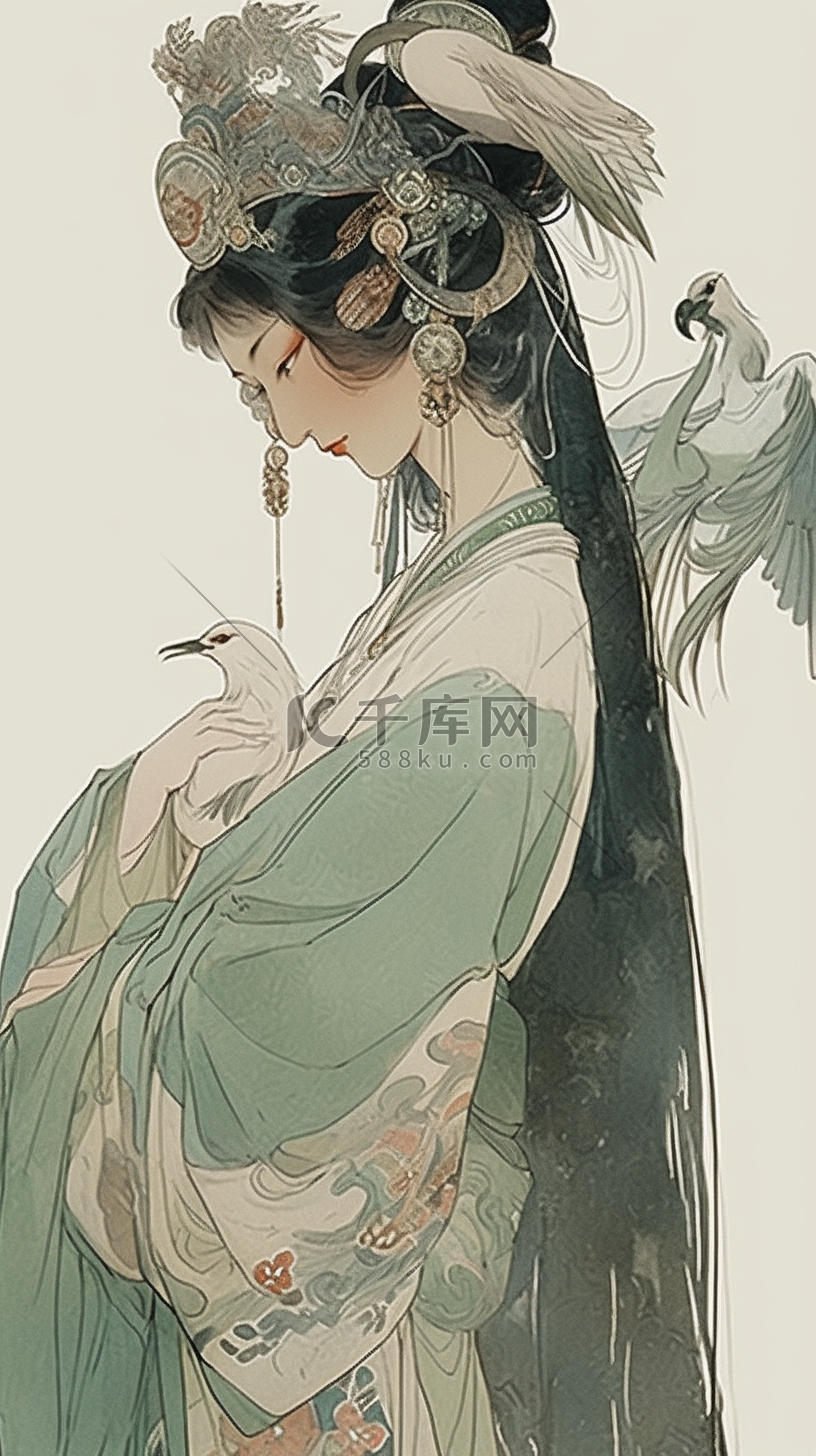 工笔画古装图片免费下载 工笔画古装素材模板 正版工笔画古装图片大全 千库网