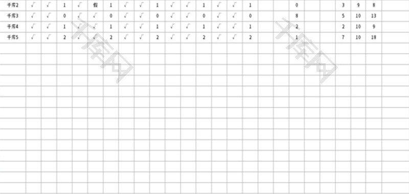 公司周签到表Excel模板-免费excel表格模板下载-千库网