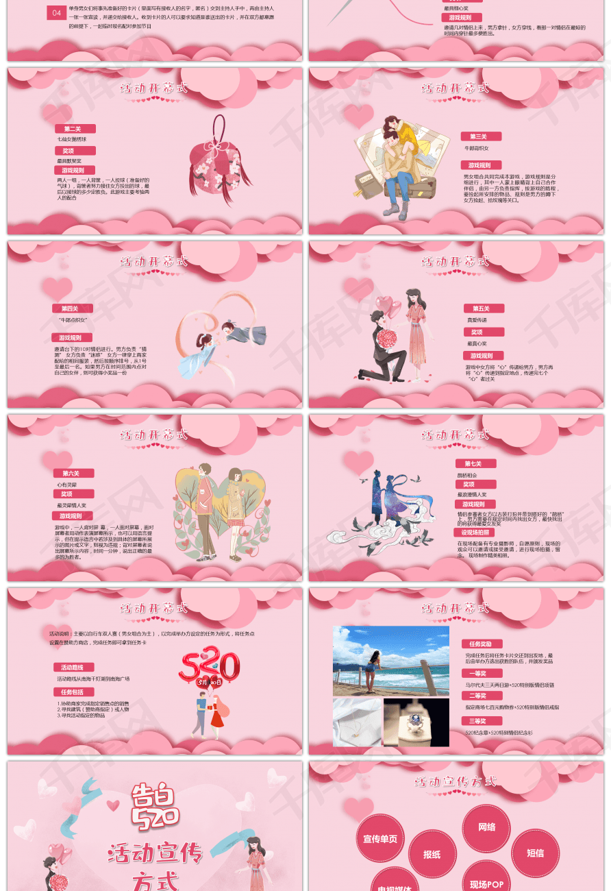 粉色浪漫520情人节活动策划PPTppt模板免费下载-PPT模板-千库网