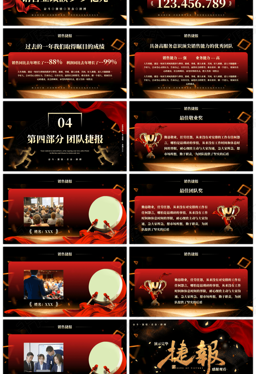 2023年度企业年终销售捷报黑金大气PPppt模板免费下载-PPT模板-千库网