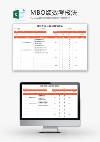 MBO绩效考核Excel模板-免费excel表格模板下载-千库网