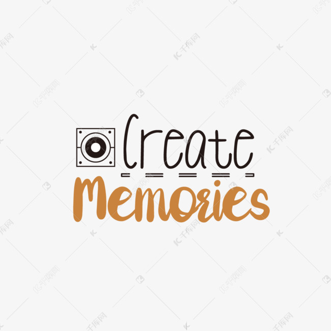 svg卡通黑色创造回忆英文字母手绘相机插画艺术字设计图片-千库网