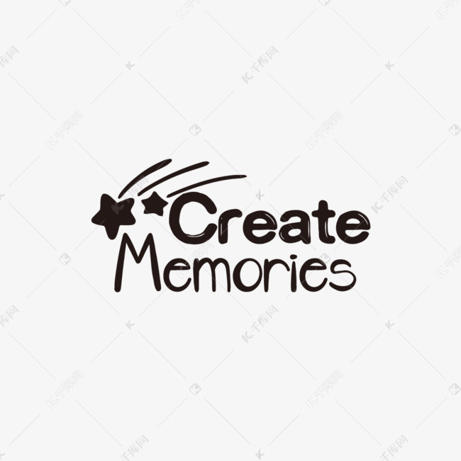 svg卡通黑色创造回忆英文字母手绘相机插画艺术字设计图片-千库网