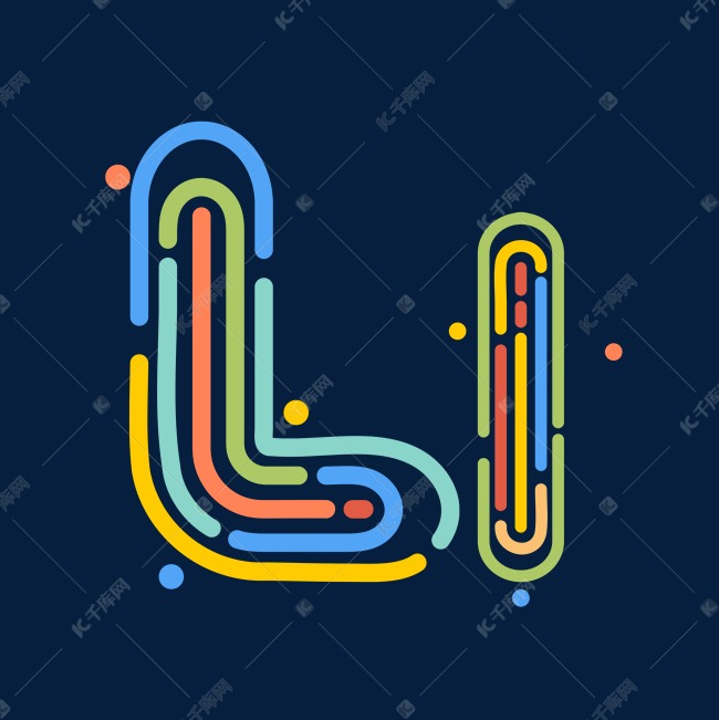 创意卡通线条字母Ll艺术字设计图片-千库网