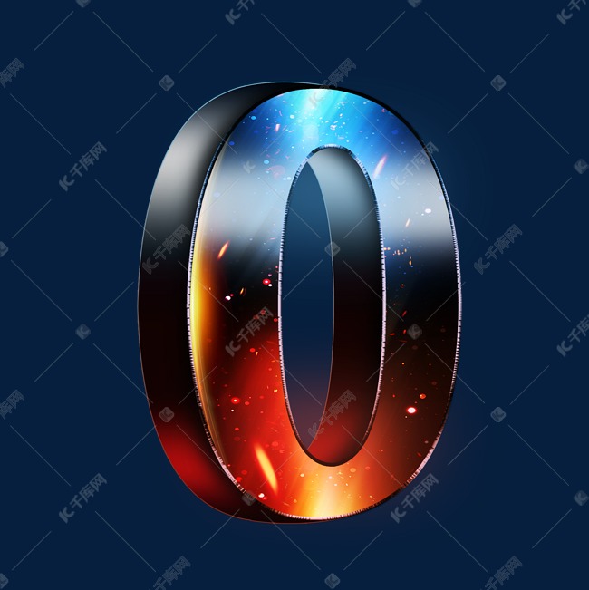 大气立体数字0艺术字设计图片-千库网