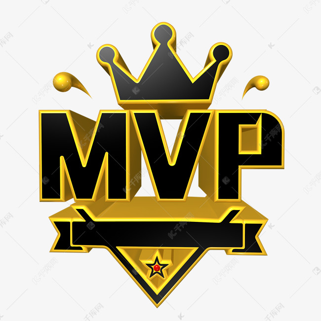 MVP黑金色立体c4d艺术字艺术字设计图片-千库网