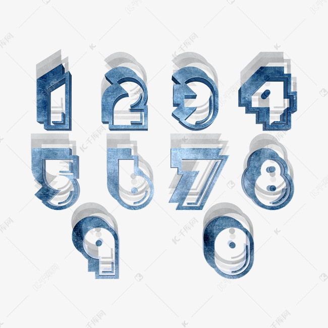 艺术彩色立体123456789数字创意千库原创艺术字设计图片-千库网