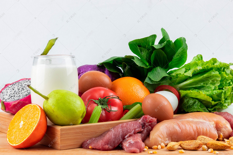 健康饮食肉蛋奶蔬菜高清摄影大图-千库网
