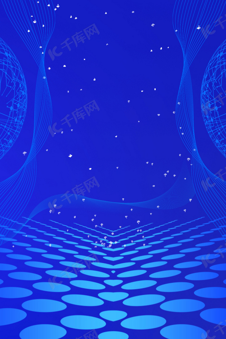 科技蓝色球体海报背景图片免费下载-千库网