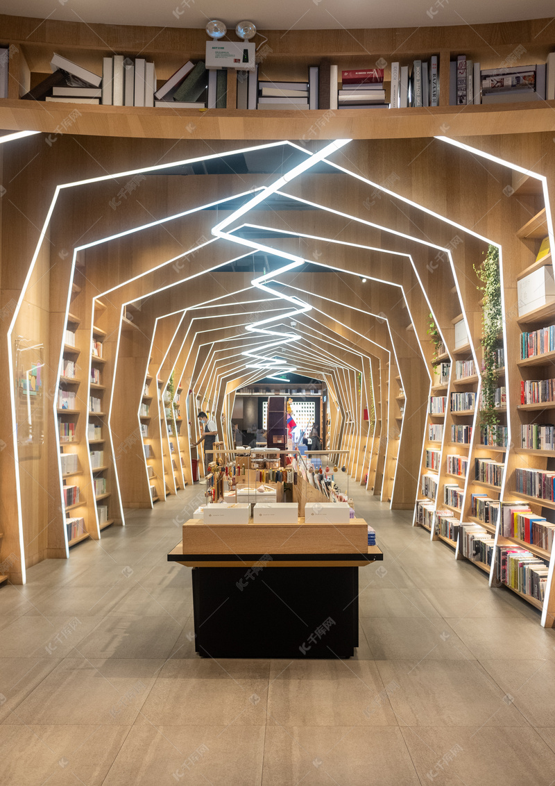 书店图书馆过道高清摄影大图-千库网