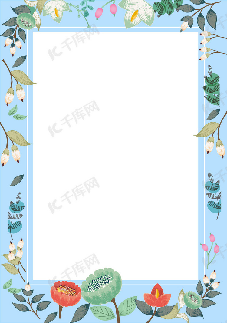 创意小清新花朵花边海报背景图片免费下载-千库网