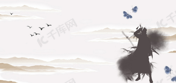 武侠大气中国风激情banner背景图片免费下载-千库网