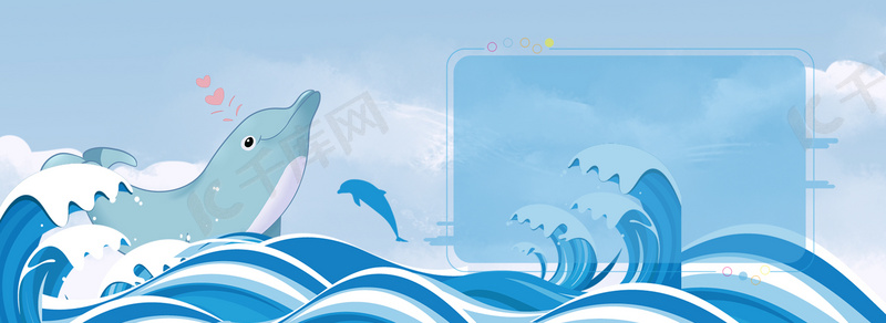 卡通可爱蓝色背景图片免费下载-千库网