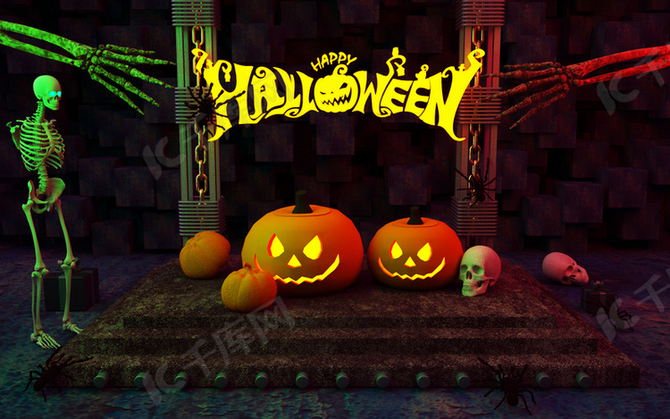 c4d万圣节背景图片免费下载-千库网